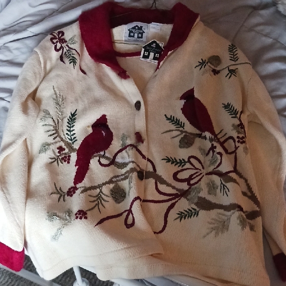 Storybook Knits | Sweaters | Storybook Knits Cream Cardinal Cardigan 2 ...